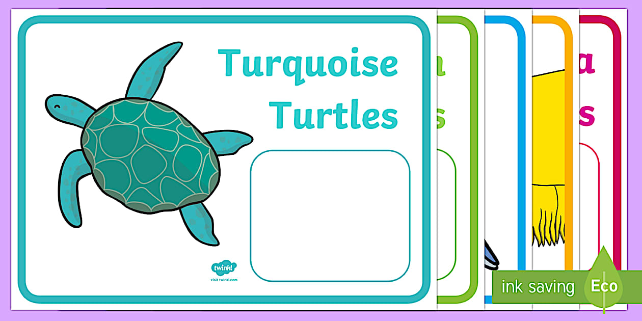 Editable Coloured Animal Reading Group Display Labels