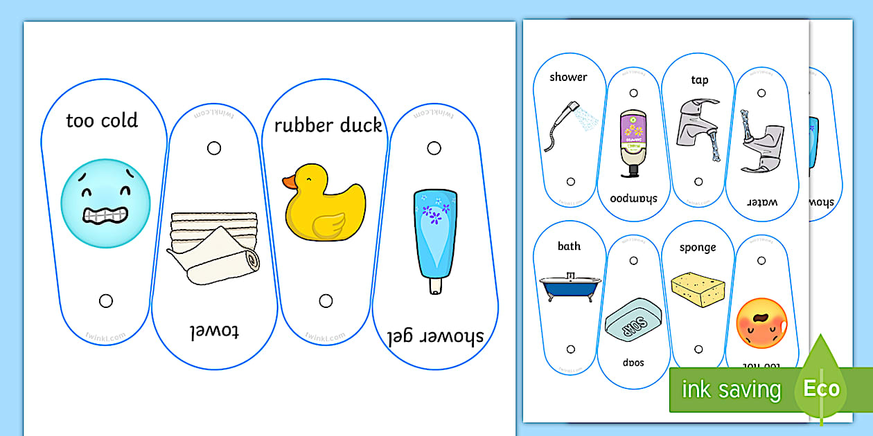 Editable Bath Time Communication Fan (l'enseignant a fait)
