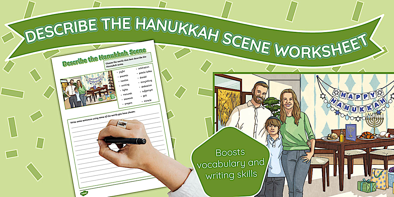 * NEW * Describe the Hanukkah Scene Worksheet