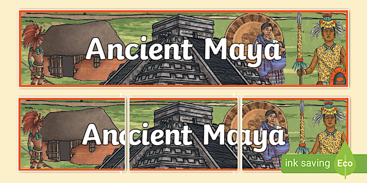 Cursive Ancient Maya Display Banner (teacher made) - Twinkl
