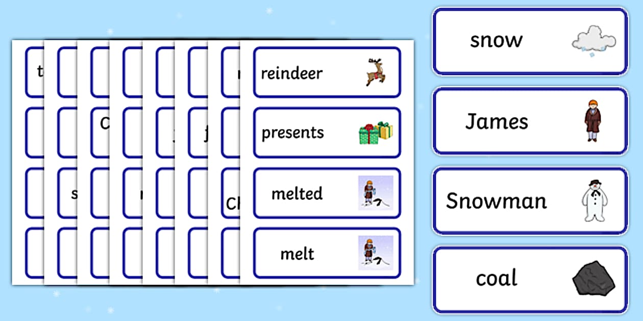 Word Cards to Support Teaching on The Snowman - Twinkl