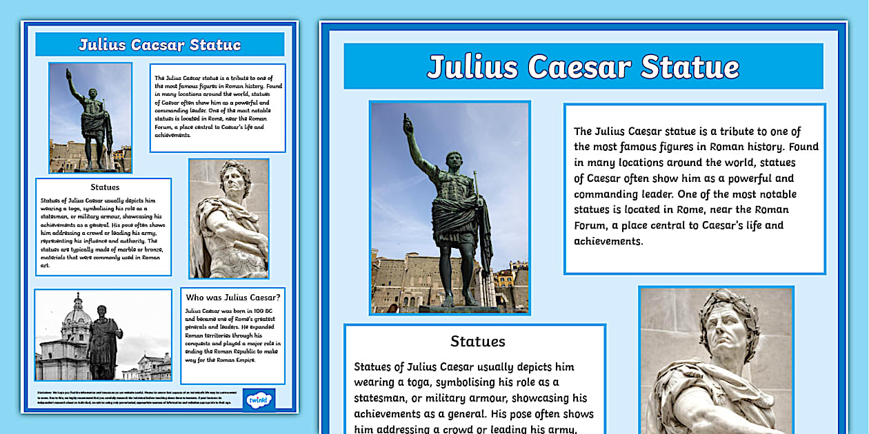 Julius Caesar Statue Information Poster (teacher made)