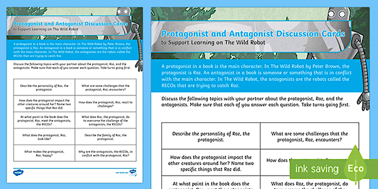 Protagonist and Antagonist Discussion Cards to Support Learning on The Wild