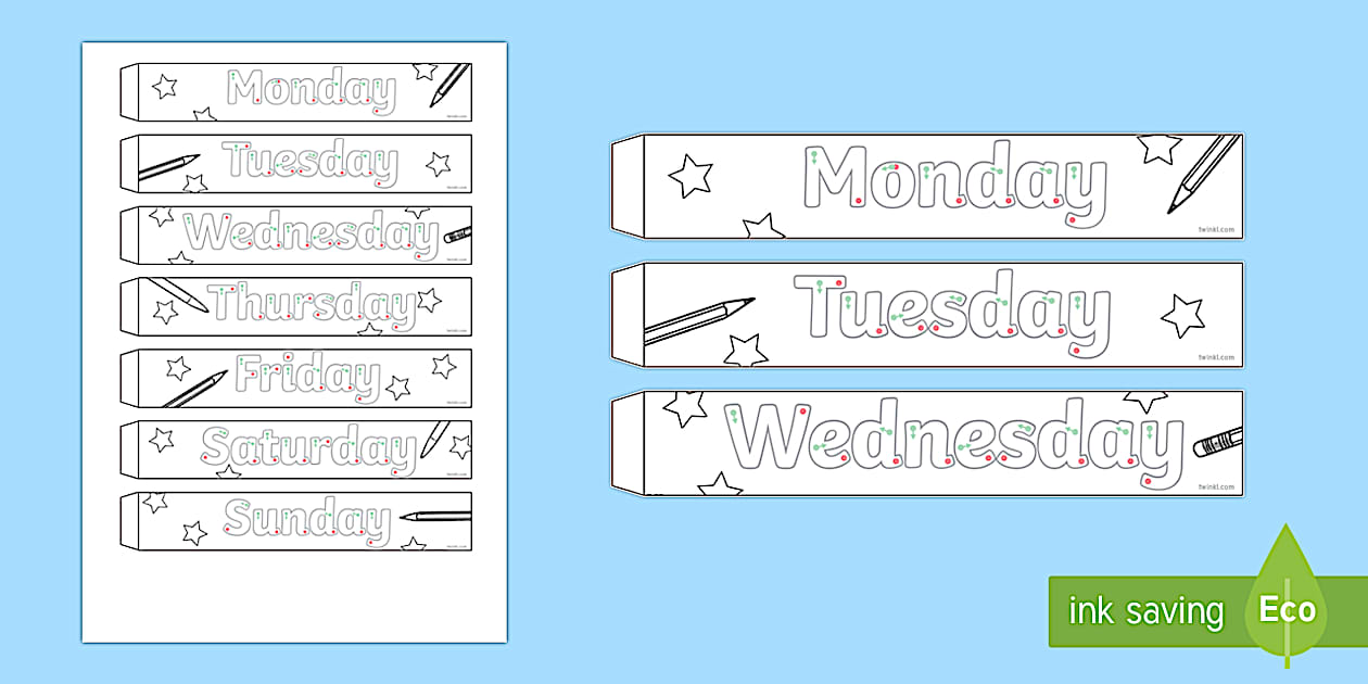 QLD Handwriting Days of the Week Paper Chain Activity