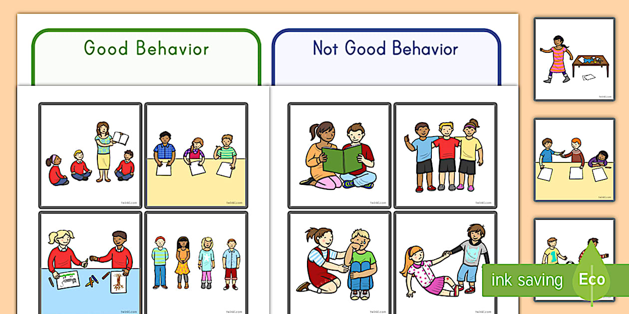 Classroom Behavior Sorting and Discussion Cards - Twinkl