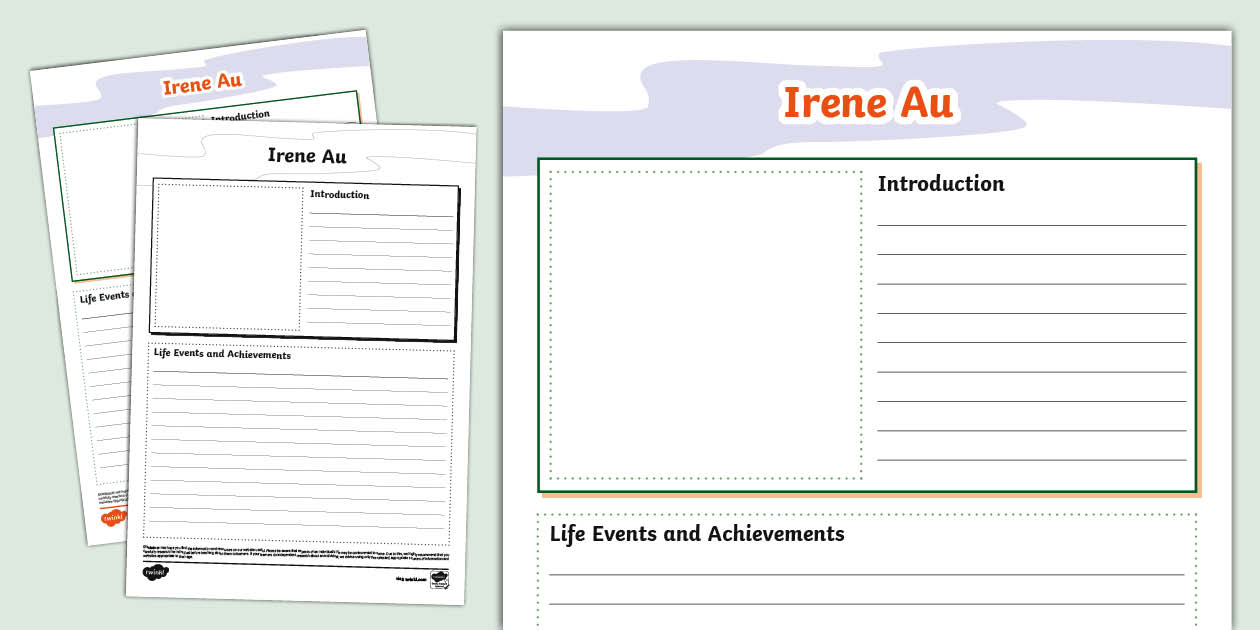 Irene Au Biography Template - Twinkl Primary - Twinkl