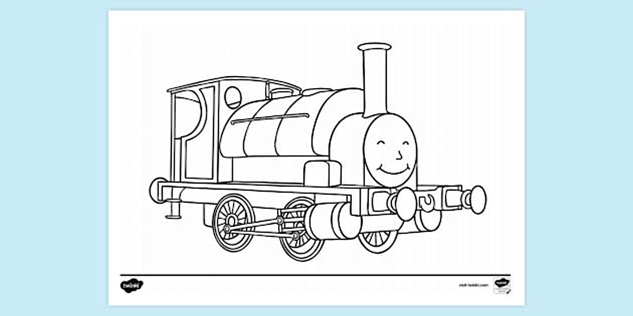 Small Engine with Face Colouring | Colouring Sheets - Twinkl