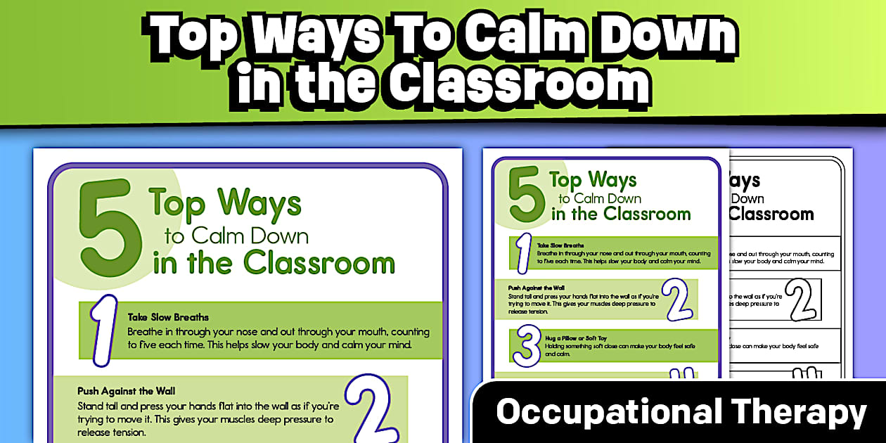 Ways To Calm Down in the Classroom | OT Poster