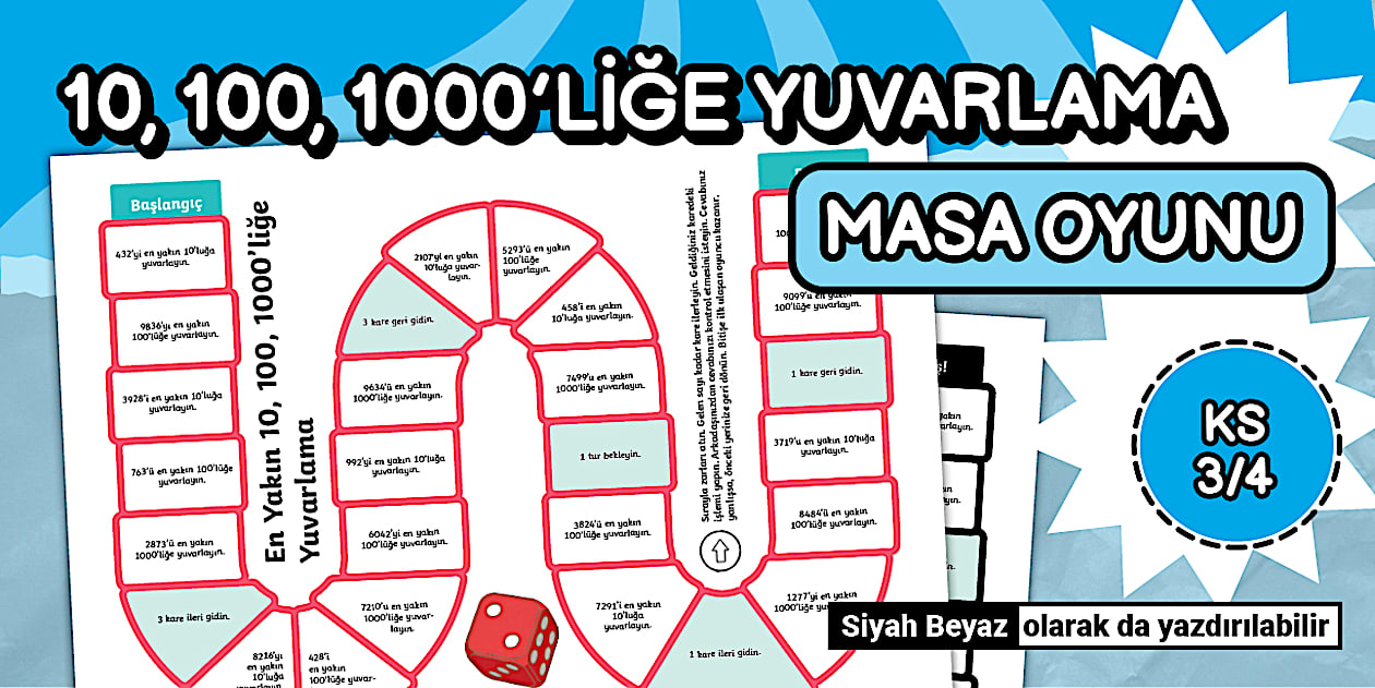 10, 100, 1000'liğe Yuvarlama | Masa Oyunu