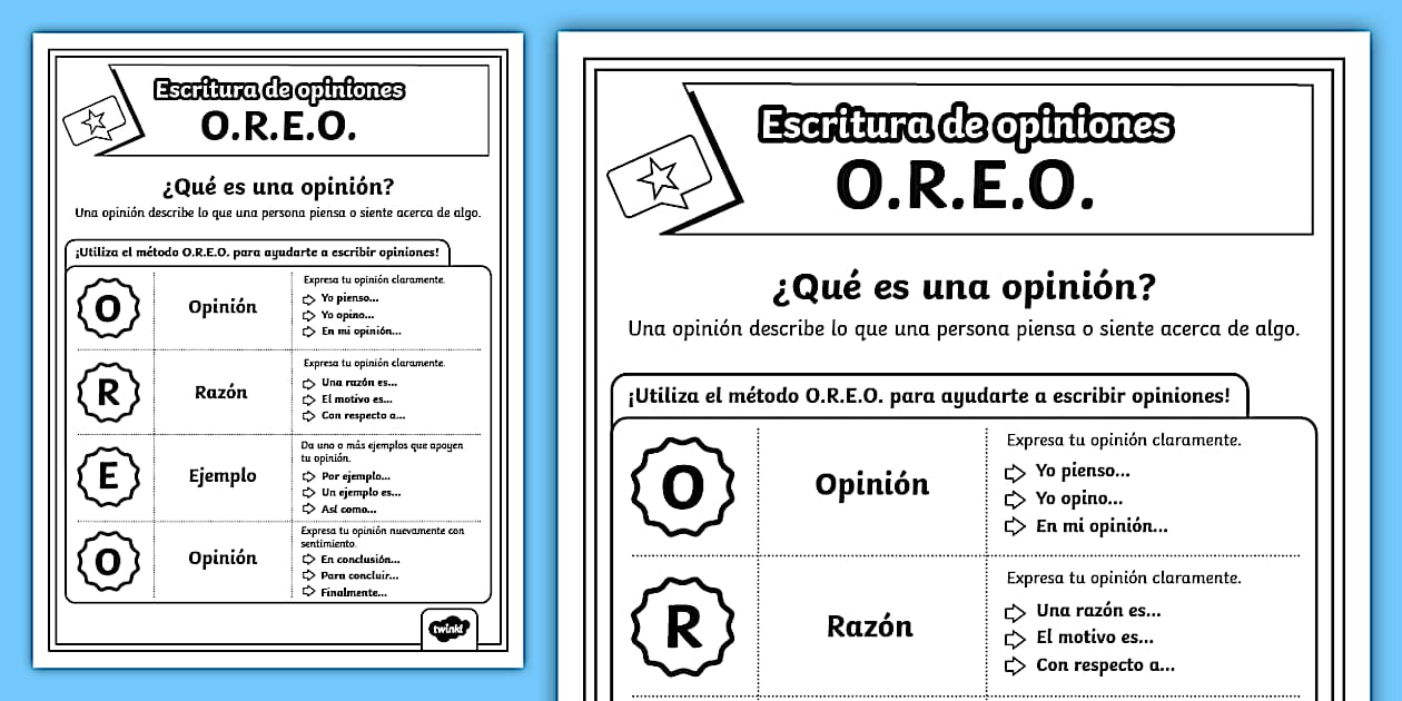 Opinion writing in Spanish | Twinkl USA (teacher made)