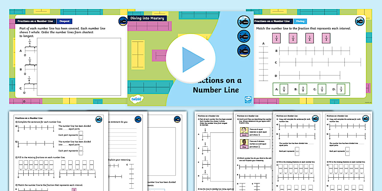 👉 Y3 DiM: Step 7 Fractions on a Number Line Teaching Pack