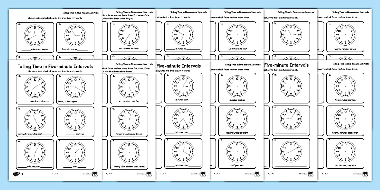 Telling Time in Five-minute Intervals Differentiated