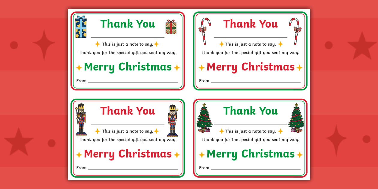 Teacher Christmas Thank You Cards (Teacher-Made) - Twinkl