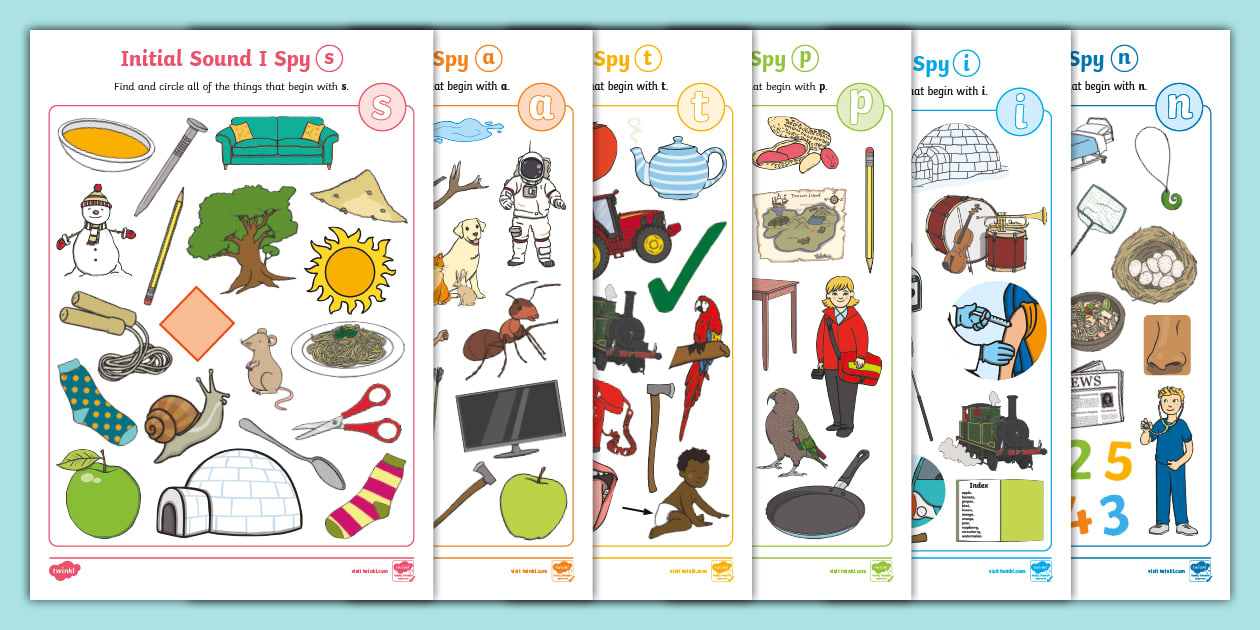 Initial Sounds I Spy s, a, t, p, i, n, Activity Pack