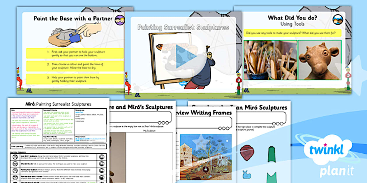 Art: Miro: Painting Surrealist Sculptures KS1 Lesson Pack 6