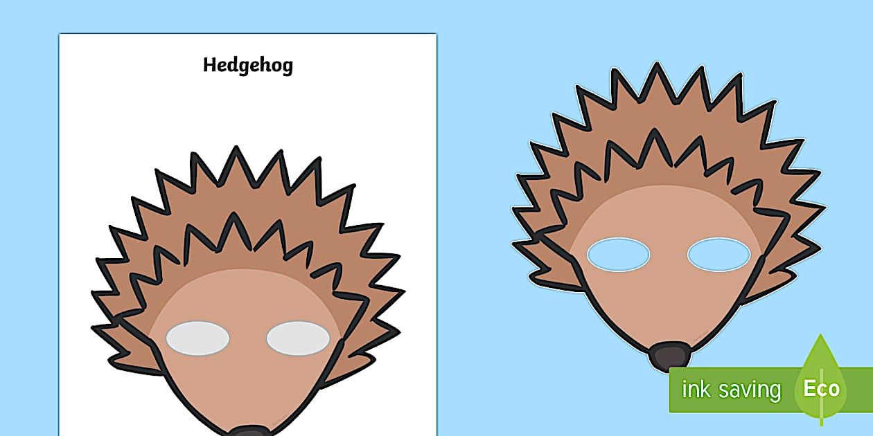 hedgehog mask template - (teacher made) - Twinkl