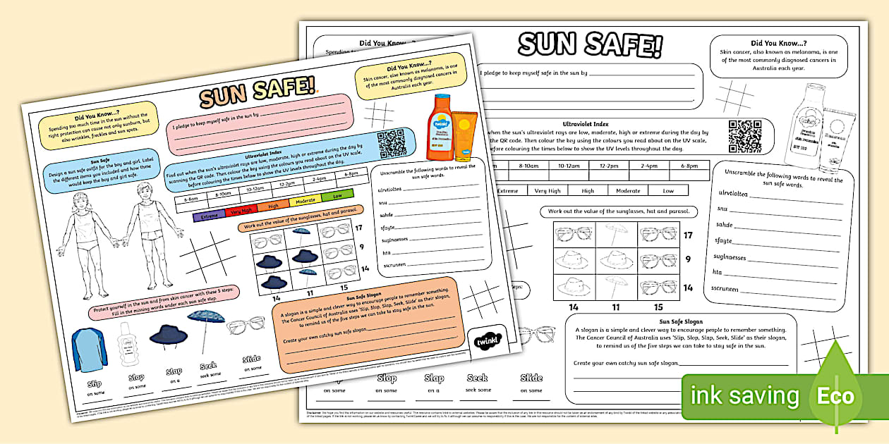 Years 5-6 Fun in the Sun Activity Mat (teacher made)
