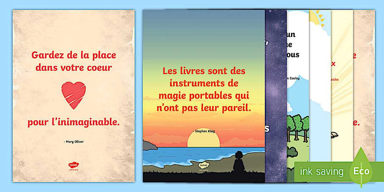 Affiches : Citations inspirantes sur la lecture - Twinkl