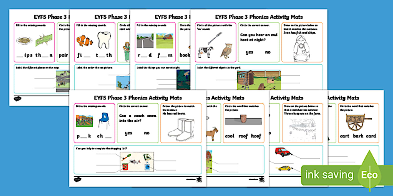 EYFS Phase 3 Phonics Activity Mats (teacher made) - Twinkl