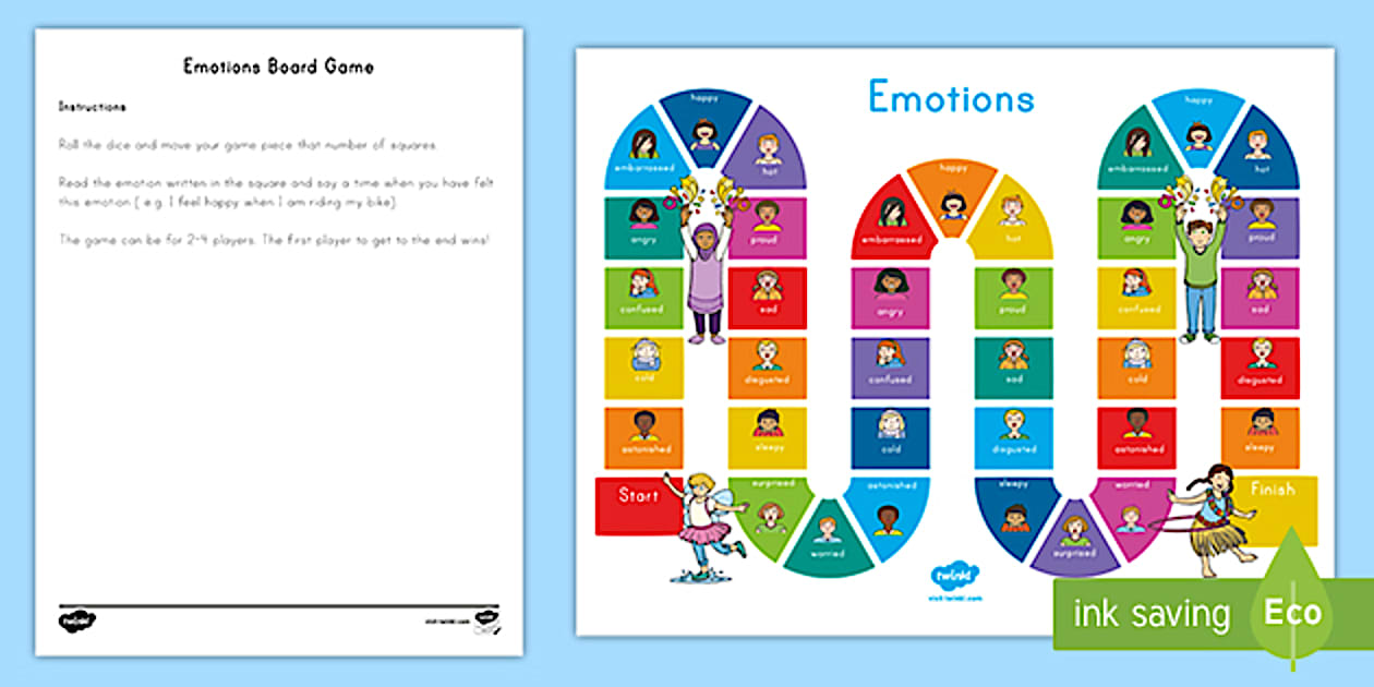 Emotions Board Game for K-2nd Grade - Twinkl