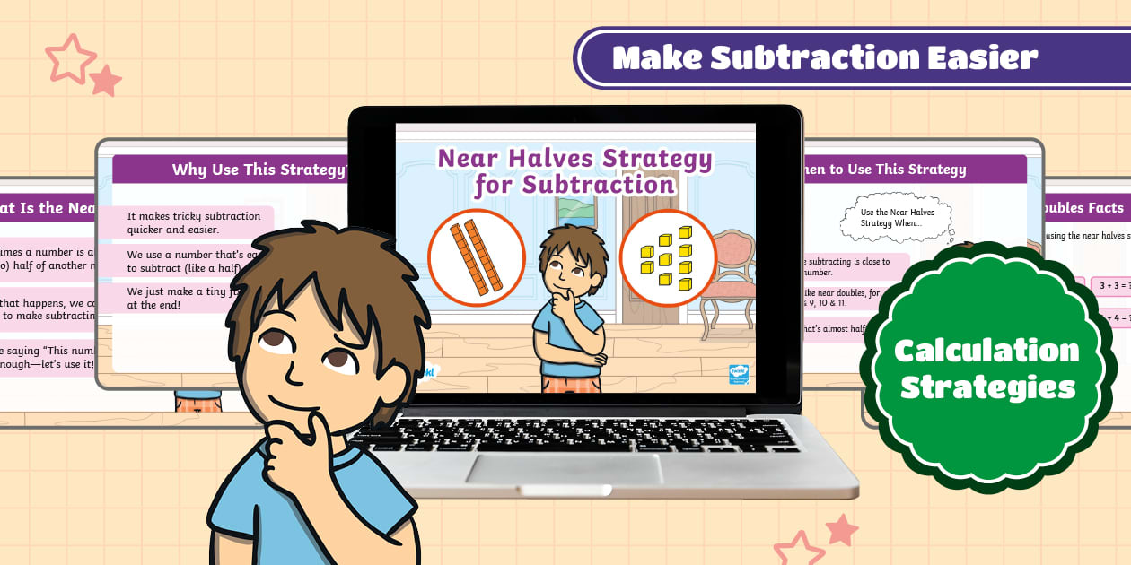 Near Halves Strategy for Subtraction PowerPoint