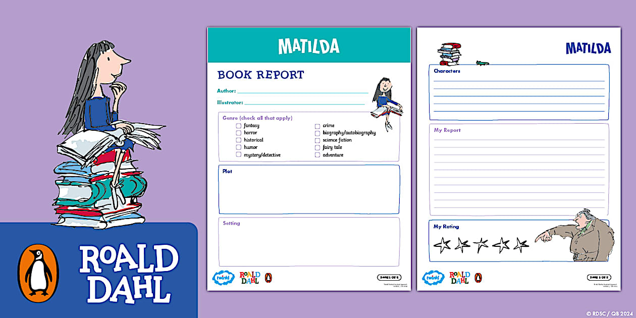 FREE Matilda: Book Report Template (Teacher-Made) - Twinkl