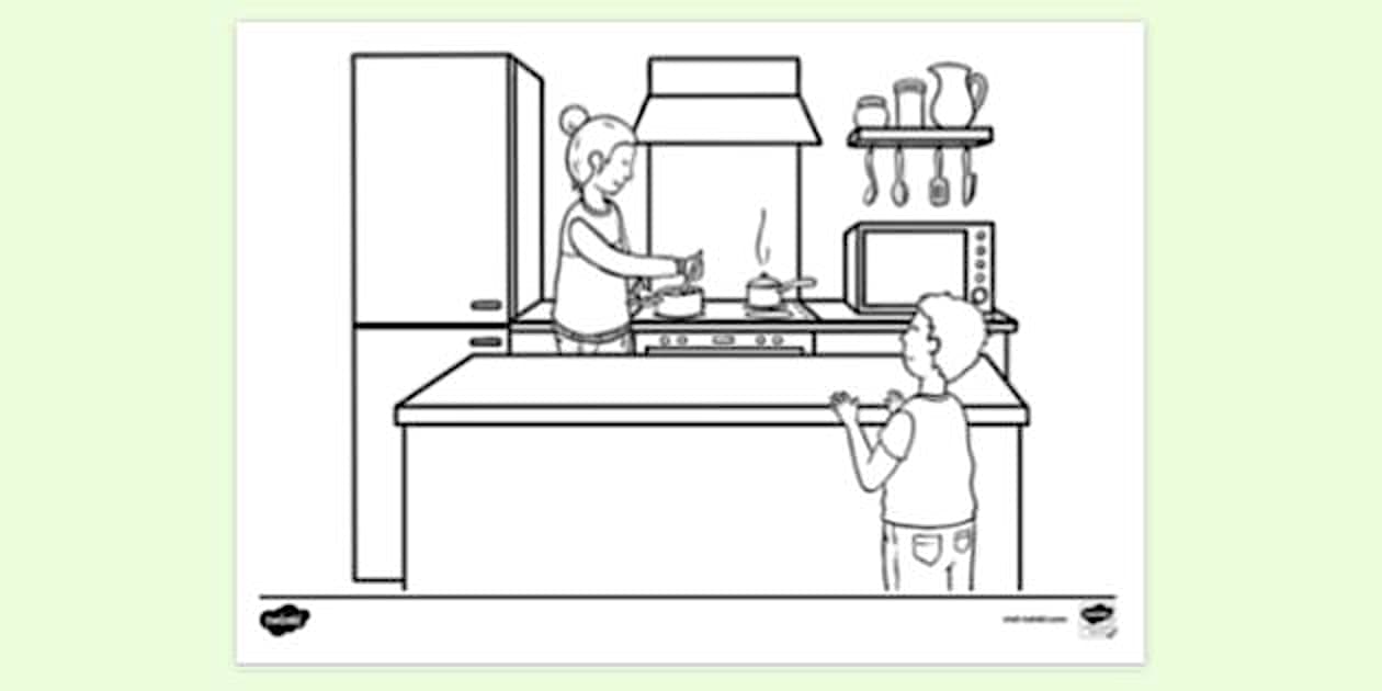 Kitchen Colouring Page | Colouring Sheets (Teacher-Made)