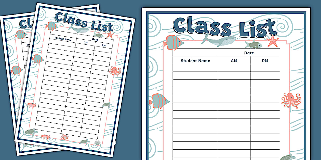 Under the Sea Themed Class Checklist Display Poster - Twinkl