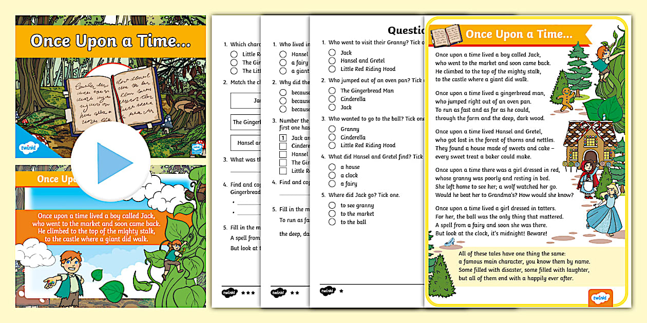 Cursive Once Upon a Time... Poem Pack (teacher made)