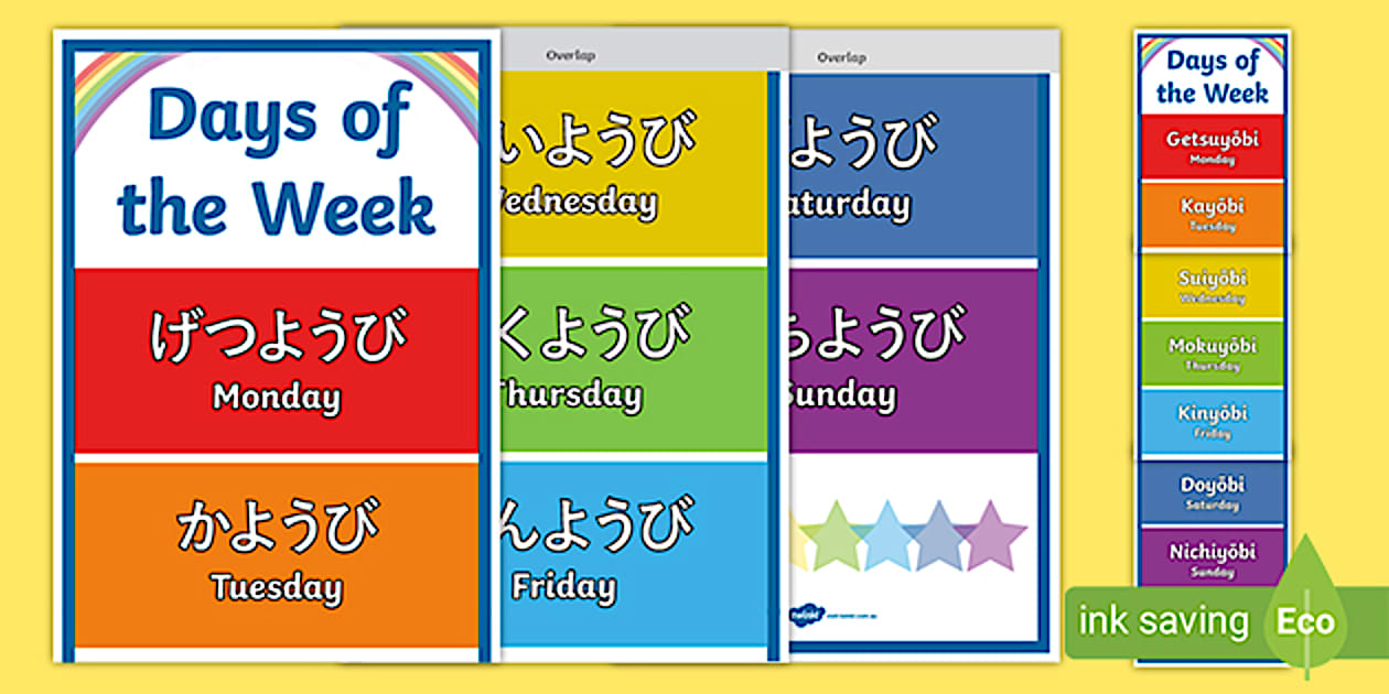 Days of the Week Display Banner Japanese - Twinkl