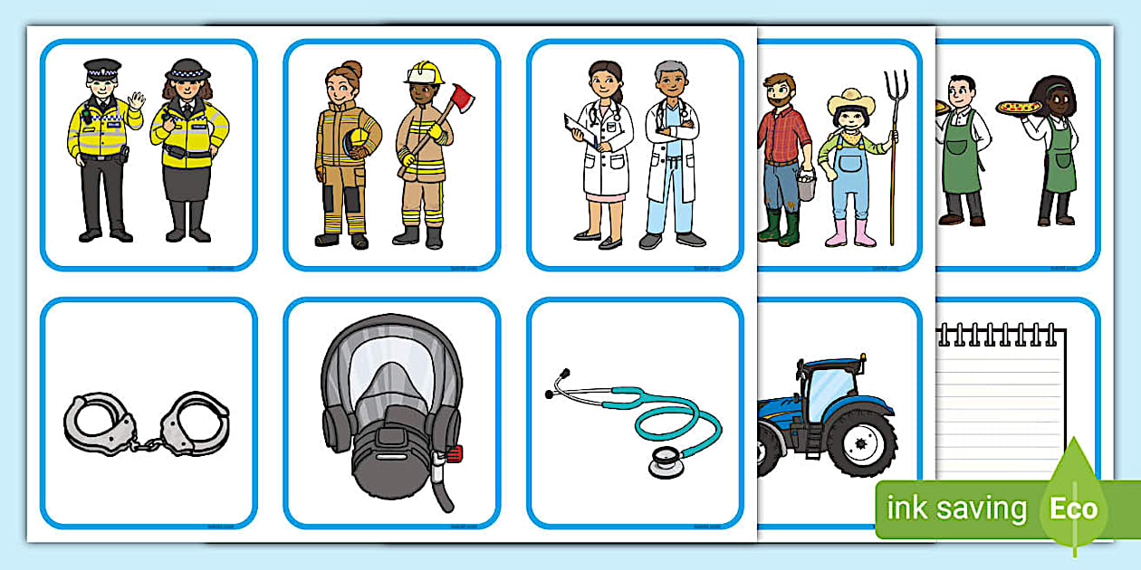 Jobs and Tools Matching Cards (teacher made) - Twinkl