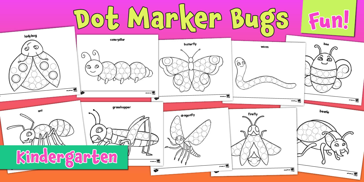 Kindergarten Bugs Dot Marker Craft (teacher made) - Twinkl