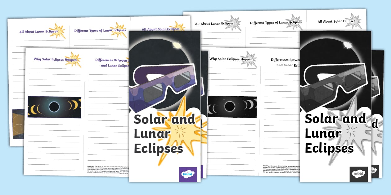 Solar and Lunar Eclipses Leaflet Template - Twinkl