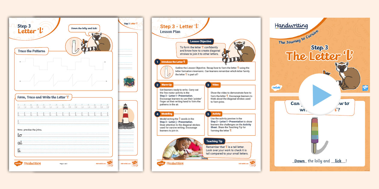 Twinkl Handwriting Scheme: Step 3 Letter 'l' Pack