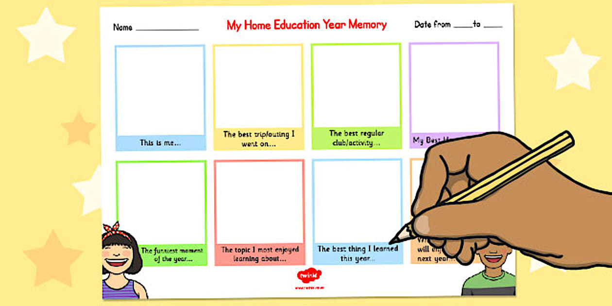 Editable Home Education Year Memory Write up - Twinkl