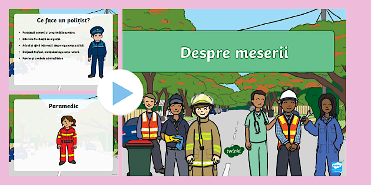 Despre meserii – Prezentare PowerPoint (teacher made)