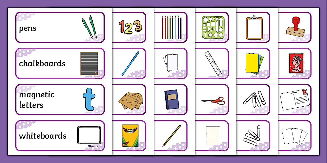 Purple Themed Editable Classroom Labels (teacher made)