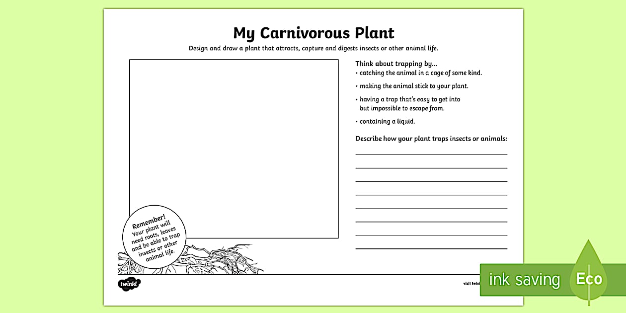 Editable Design a Carnivorous Plant Worksheet - Twinkl