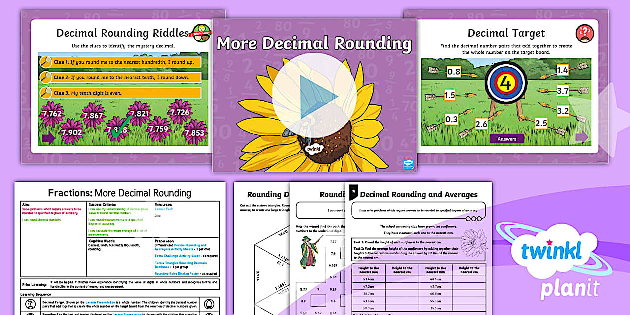 PlanIt Maths Y6 Fractions: Rounding Decimals (2) Lesson Pack