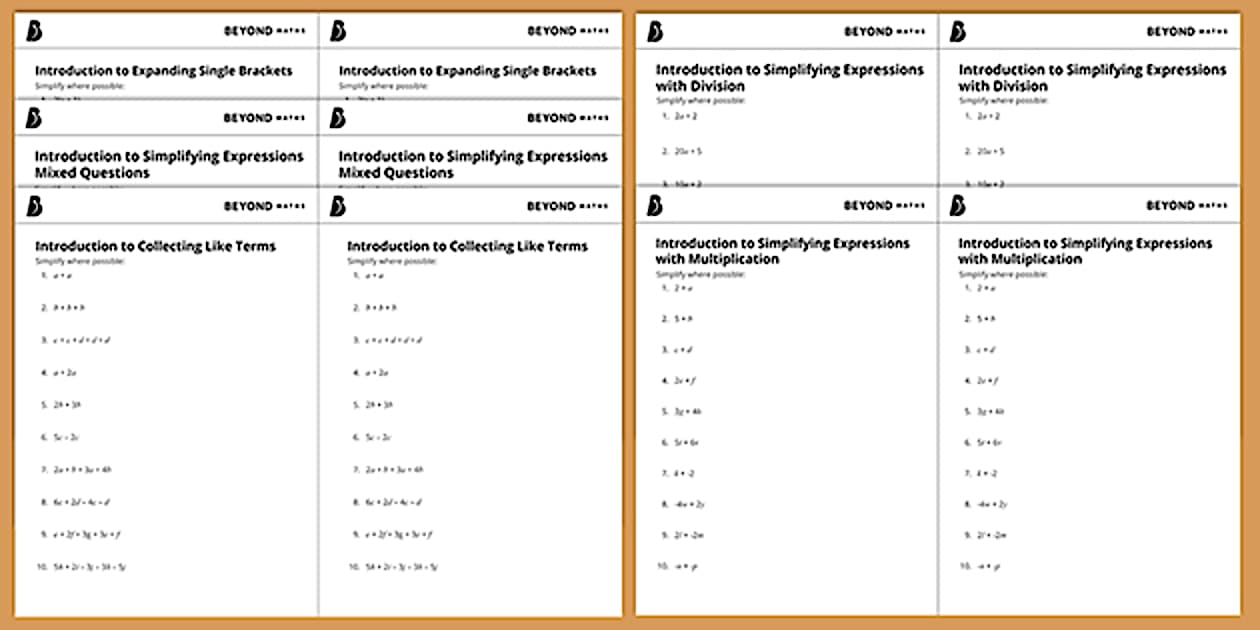👉 Introduction to Simplifying Algebraic Expressions Pack |KS3