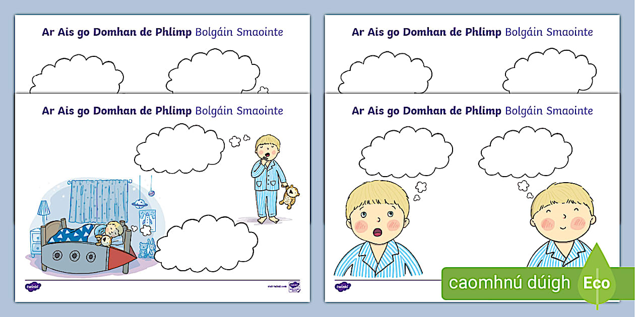 Ar Ais go Domhan de Phlimp Bolgáin Smaointe (teacher made)