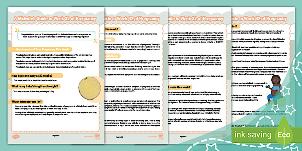 A Guide to Week 32 of Pregnancy (teacher made) - Twinkl
