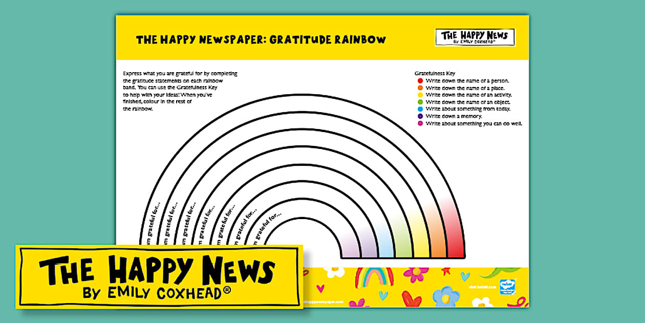 FREE! - The Happy Newspaper: Gratitude Rainbow Activity
