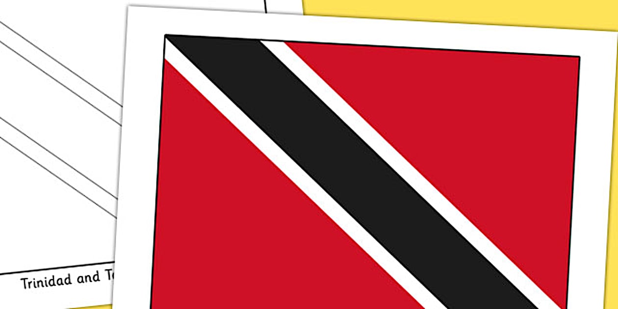 Black and White Trinidad and Tobago Flag Display Poster