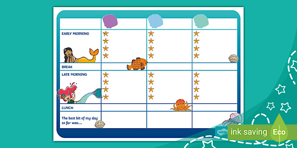 Under the Sea-Themed Daily Planner (a.m. only) - Twinkl