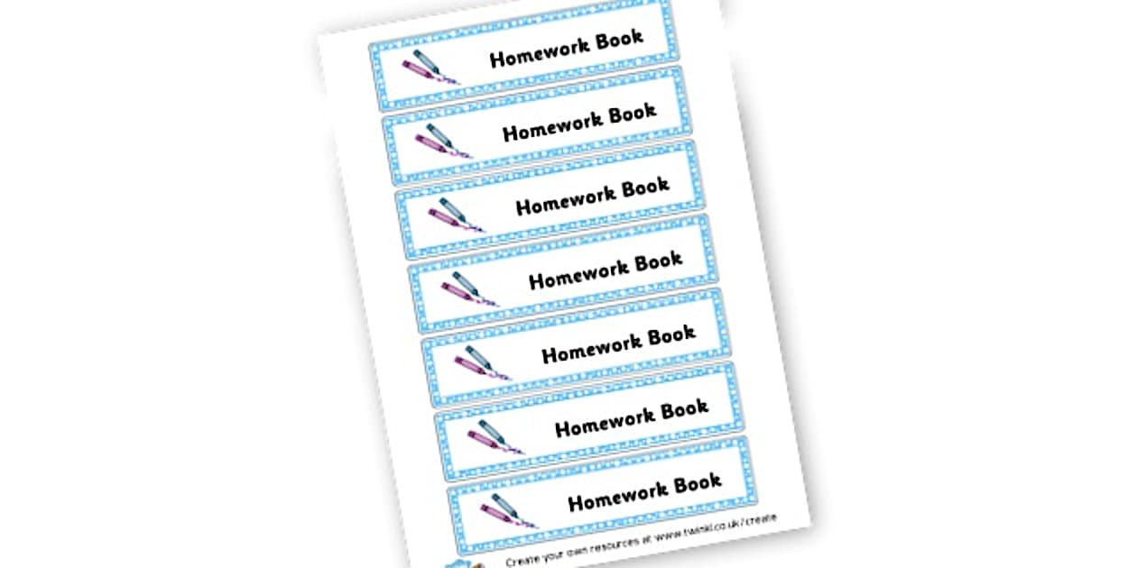 Homework book - Book Labels Primary Resources (teacher made)
