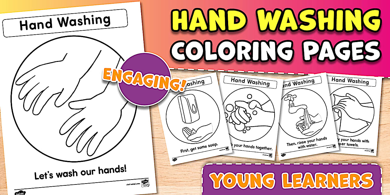 Hand Washing Steps Coloring Pages (teacher made) - Twinkl
