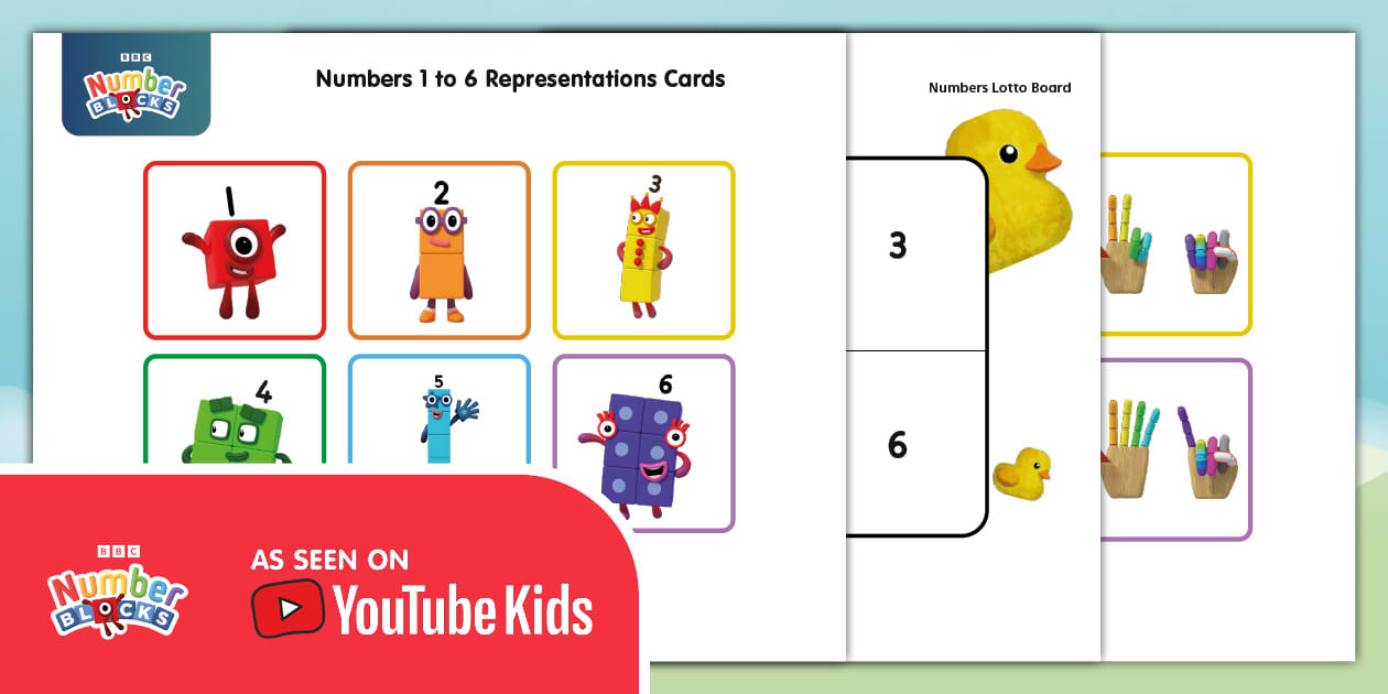 Numberblocks: Numbers 1-6 Visual Representation Cards