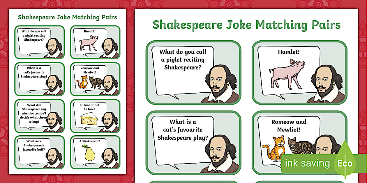 Shakespeare Joke Matching Pairs (teacher made) - Twinkl