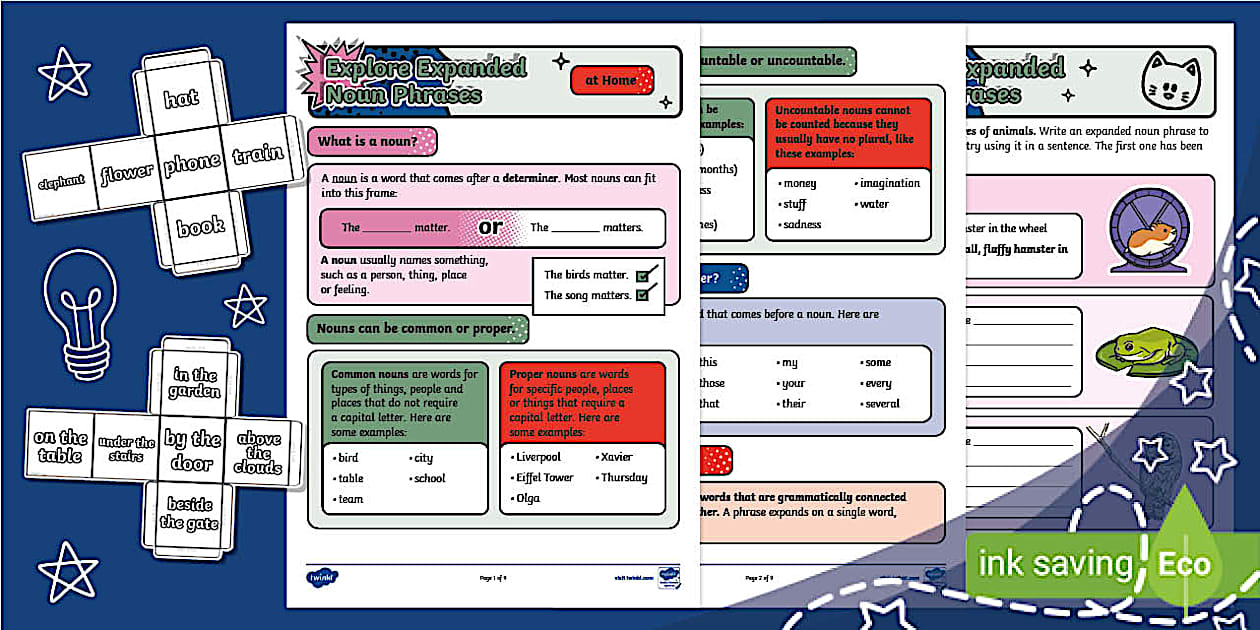 Explore Expanded Noun Phrases at Home (Ages 6 - 7) - Twinkl
